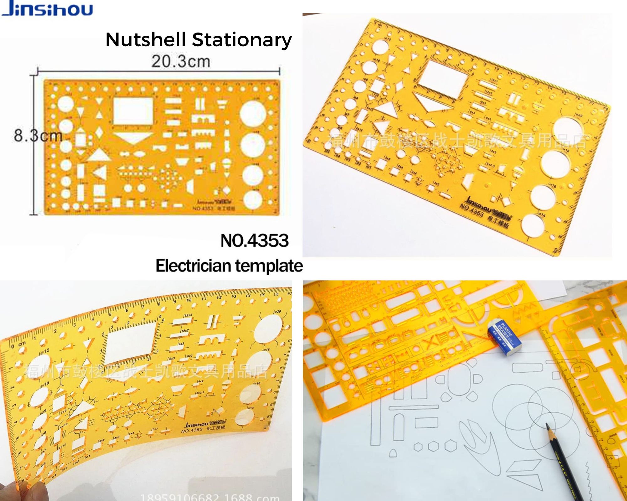 Engineering Drawing Template No.4353 Electrician Template Ruler ...