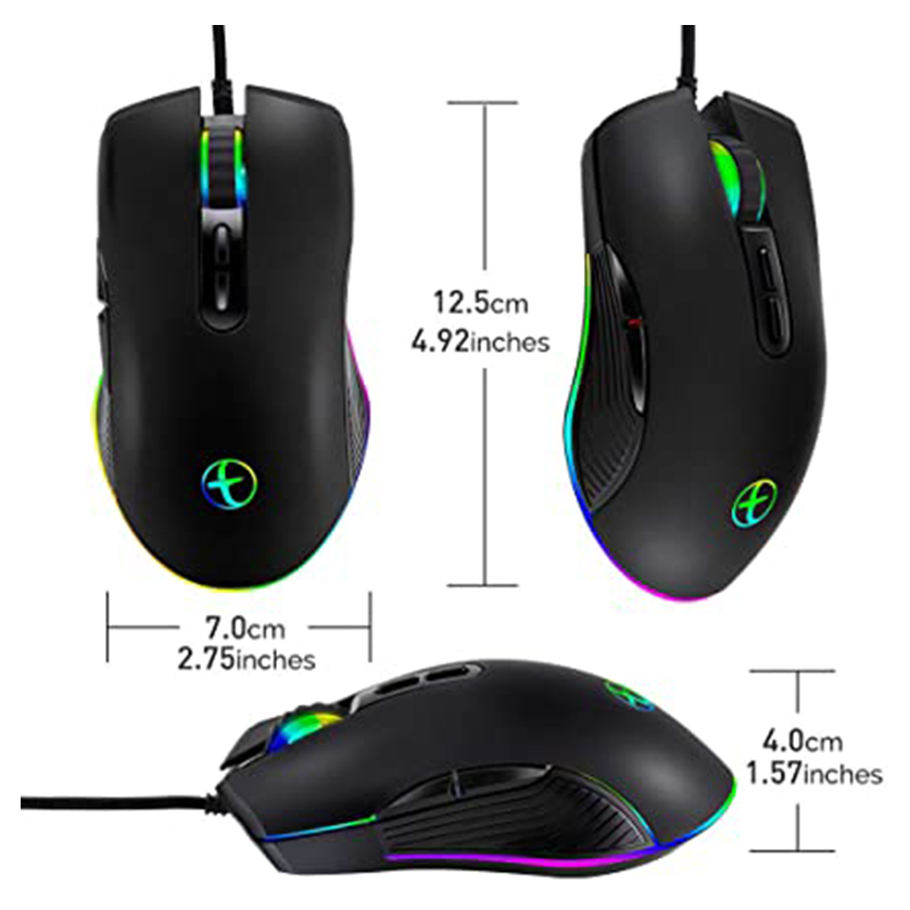Creative product USB C Mouse Type C Ergonomic Wired Mouse RGB Gaming ...