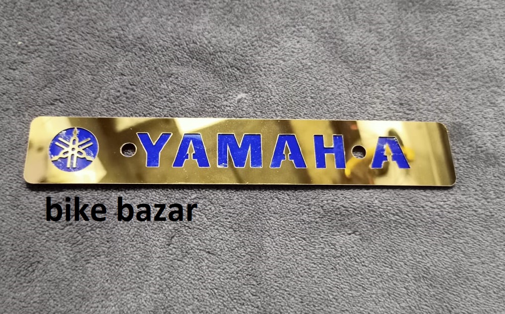 Yamaha Name Plate Stainless Steel - Bike Number Plate Metal Logo Golden ...