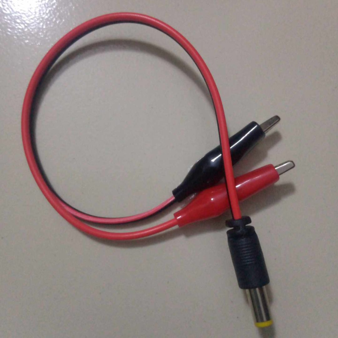 Male Jack To Dual 29mm Alligator Clip With Cable 2 Pin Connector 2.1mm ...