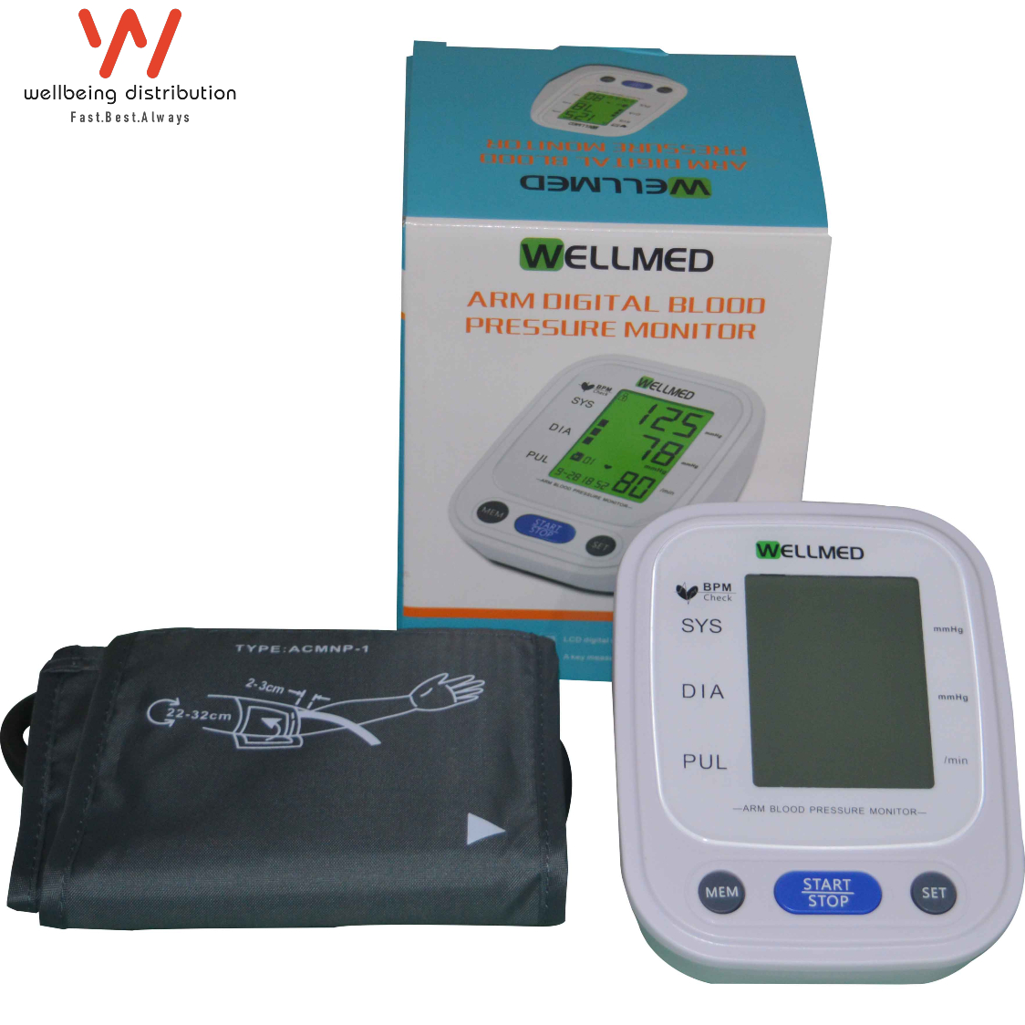 Wellmed Arm Digital Blood Pressure Monitor BP Machine | Daraz.com.bd