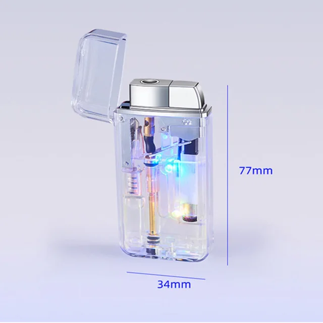 Portable Transparent Slim Model For Lady Smoker Cigar Lighter Flashing ...