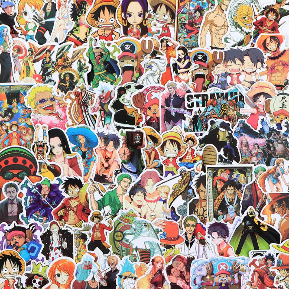 100/120Pcs One Piece Luffy Stickers Anime Sticker For Kids Notebook ...