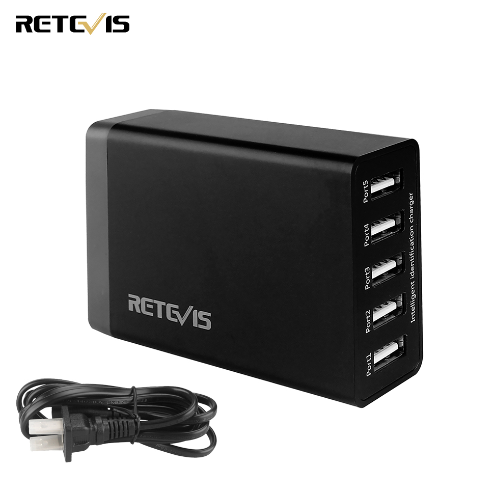 Retevis 5-Port USB Wall Charger Radio Charging Station for iPhone Xs ...