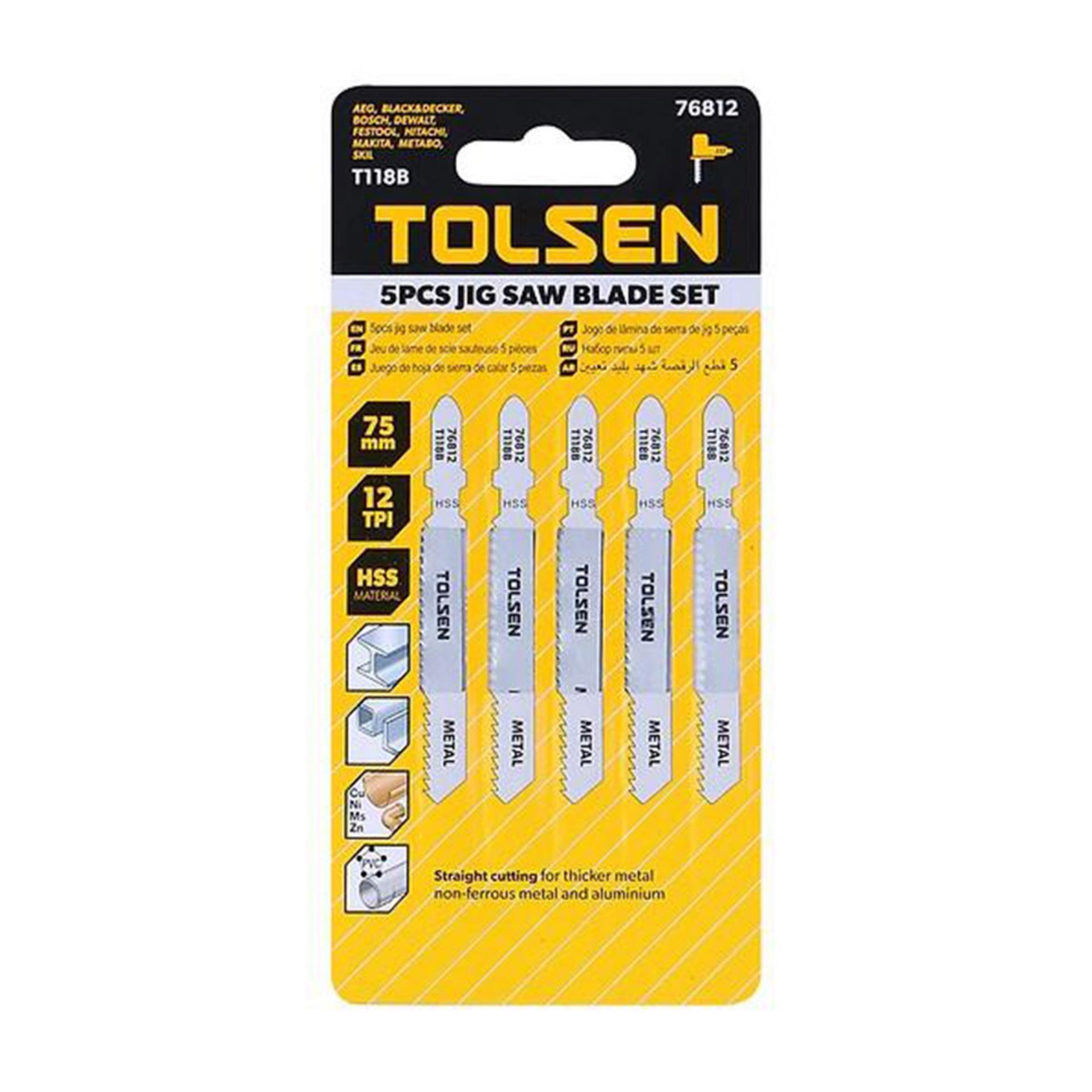 TOLSEN 5Pcs Industrial Jigsaw Blades Set (75mm 12 TPI) High Carbon Steel 76812 - Kings Trading ...