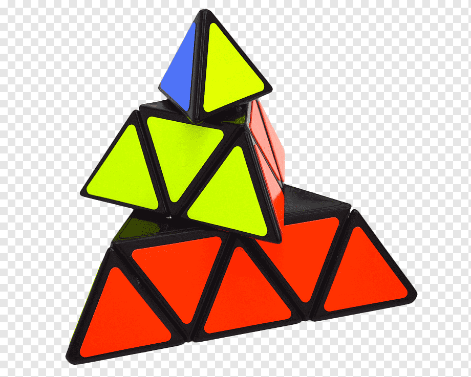 Pyraminx Pyramid Triangle High Speed Stickerless Rubik Cube-Multi Color