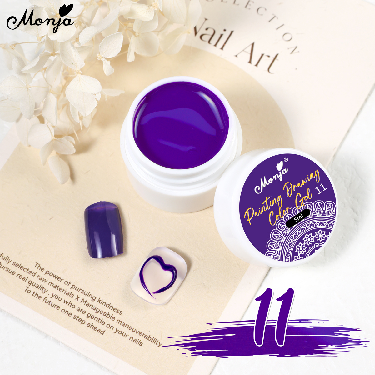 Monja 5ml 12 Colors Nail Painting Gel Nail Art Design Nail Color ...