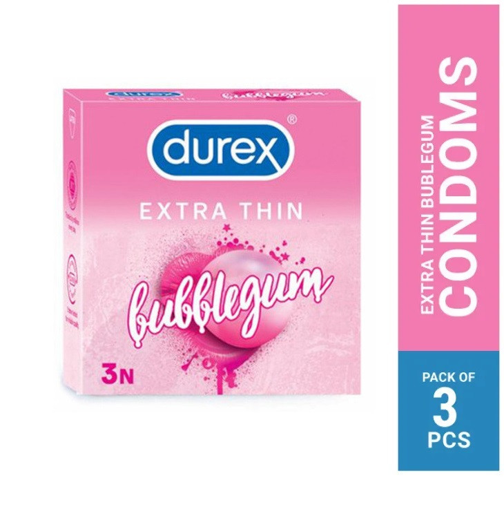 Durex - Extra Thin Bubble/gum Flavored Condom - Single Pack - 3x1=3pcs | Daraz.com.bd