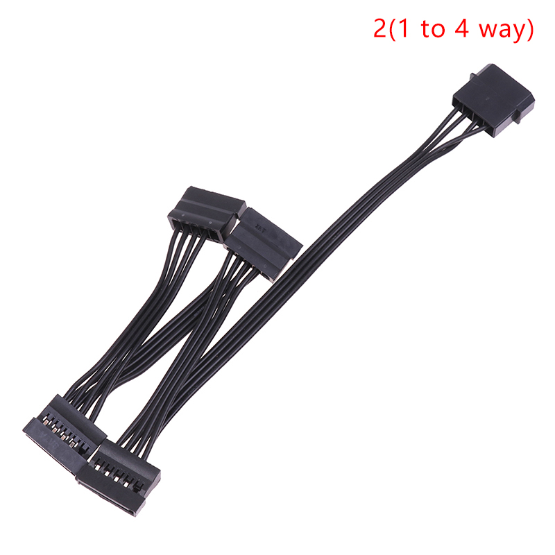 4Pin 1 Male To 3/4/5/6 Female Splitter Adapter SATA Power Hard Disk ...