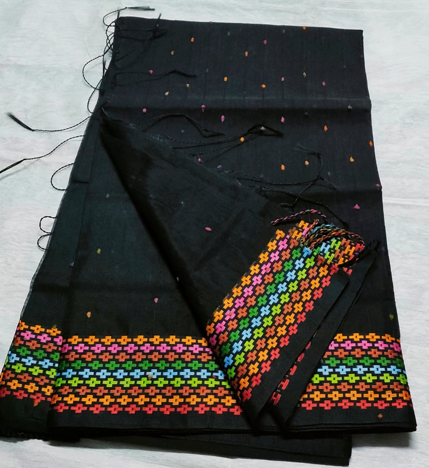 Exclusive Tangail Half Silk Nokshi Pair With Khesh Saree by Jahangir ...