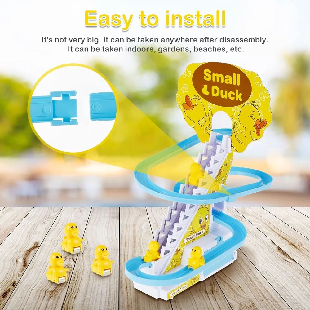 Toy Set with Lights and Music Stair-Climbing Ducklings Track Set ...