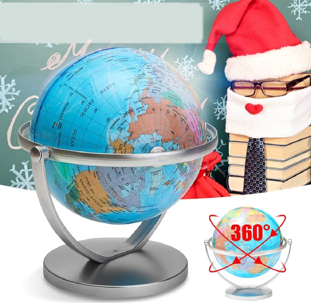 360° Rotating 20cm Earth Globe World Map With Stand Geography Education ...