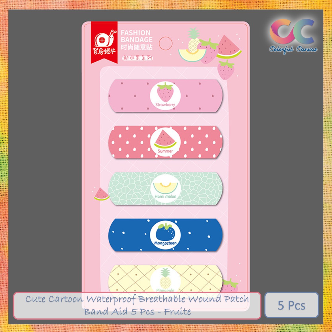 Cute Cartoon Waterproof Breathable Wound Patch Band Aid 5 Pcs - Fairy ...