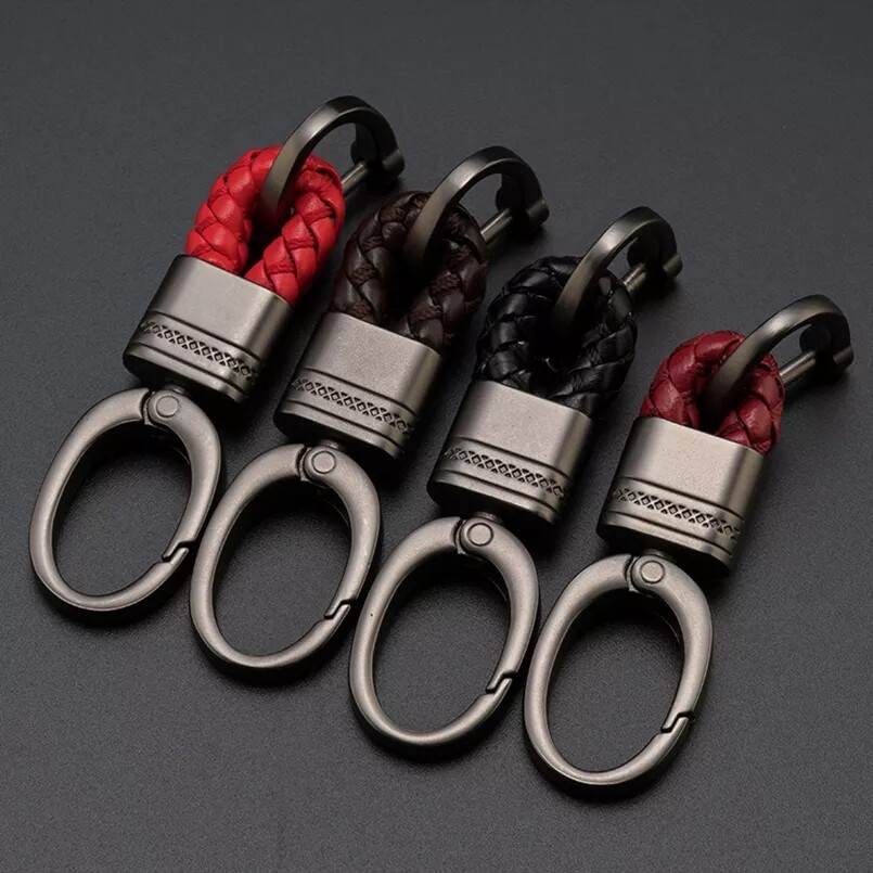 Metal Luxury Leather Lanyard Keychain Men Women Car Key Ring Holder ...