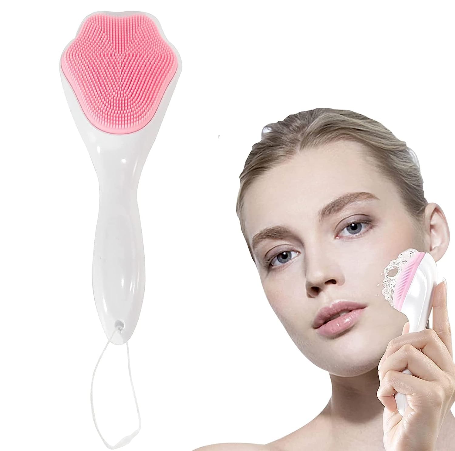 Silicone Manual Facial Deep Cleansing Brush - Cat Paw Face Scrubber for ...