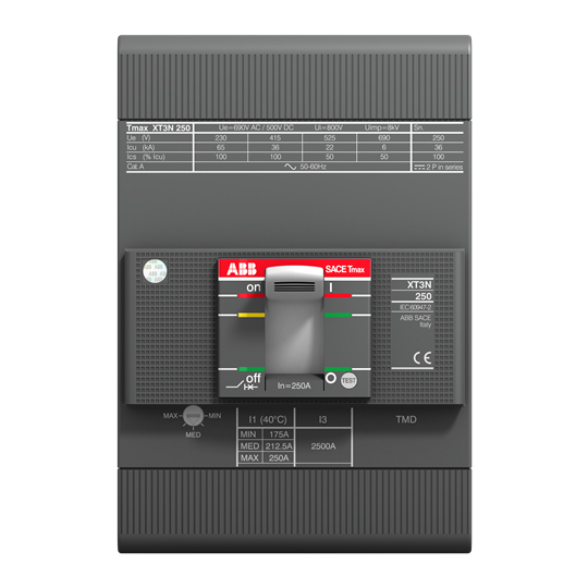 ABB Italy MCCB 200A 36kA Moulded Case Circuit Breaker XT3N 250 TMD 200 ...
