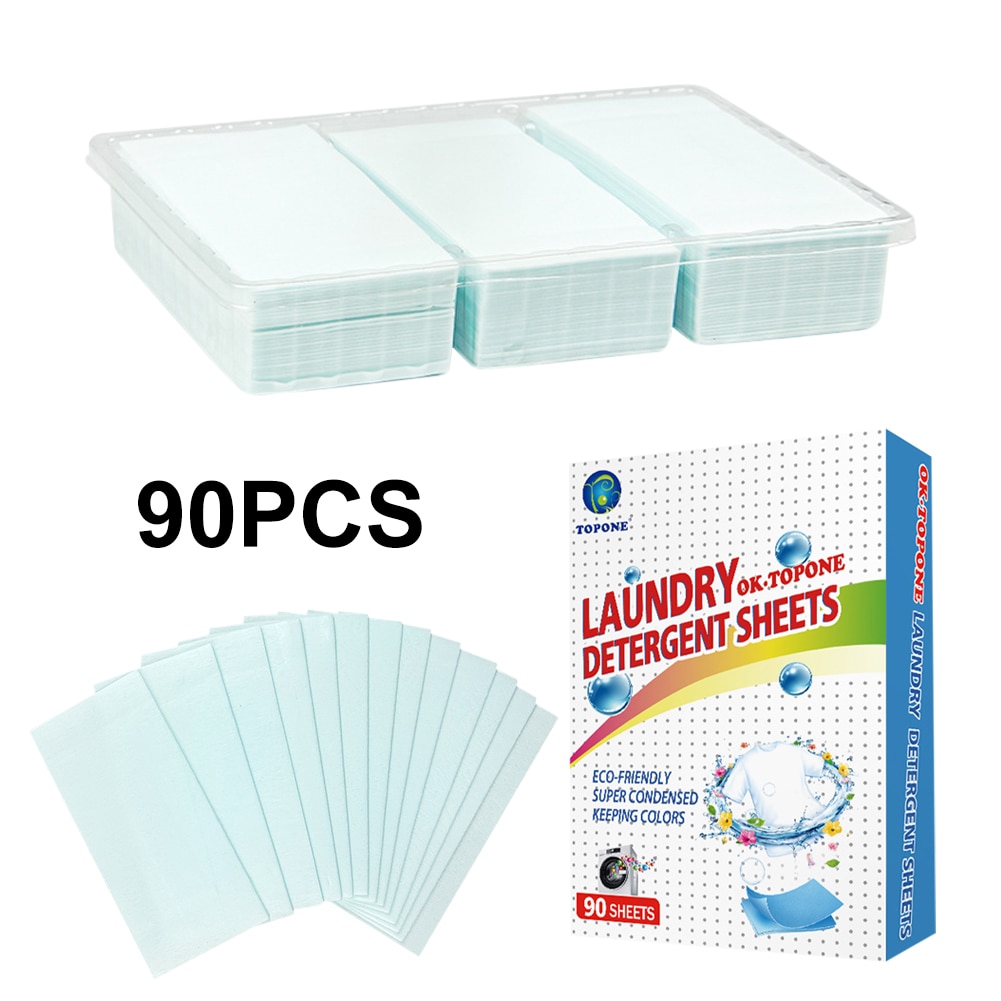 90 Sheets Laundry Detergent Natural Laundry Tablets Home Cleaning ...