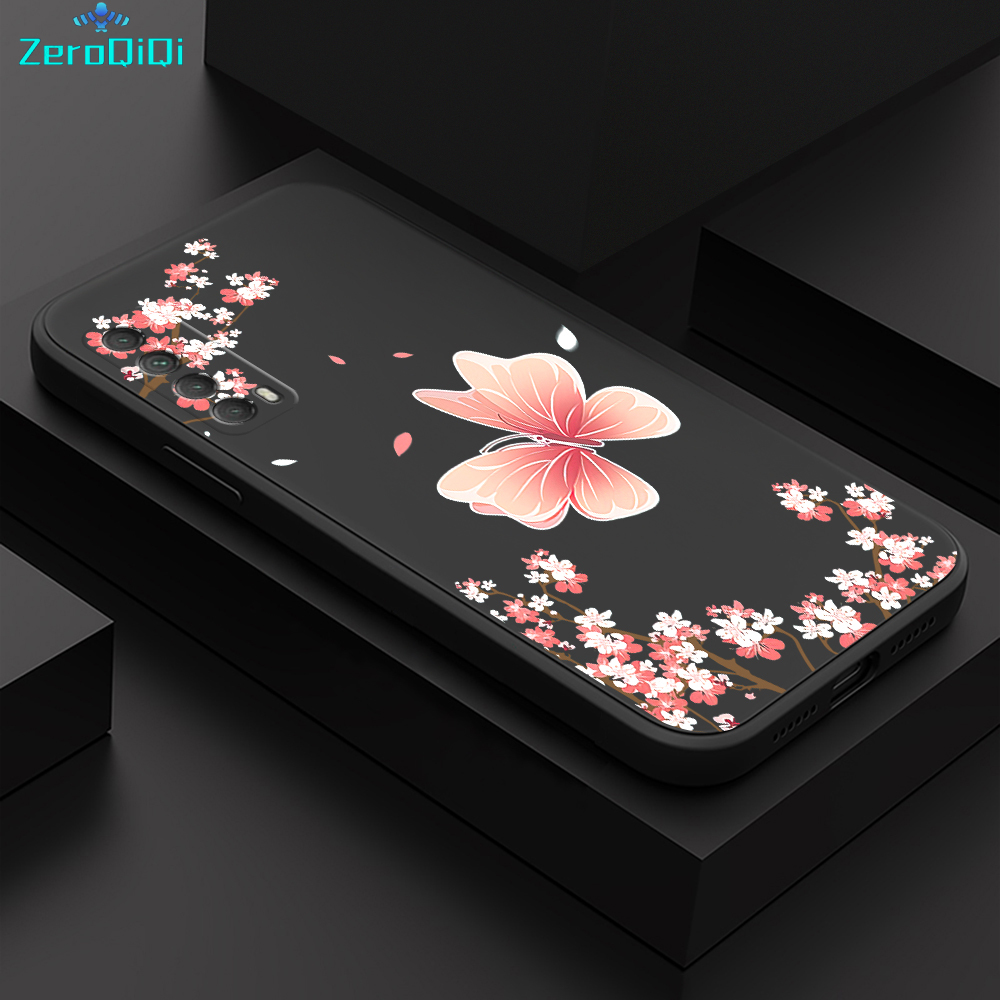 ZeroQiQi for Huawei Y7A 2020 Back Cover Flowers Butterflies Full Lens ...