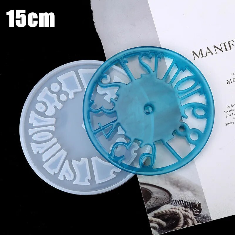 Silicone Mold Clock For Jewelry 15cm Small And Big Size Clock Resin ...