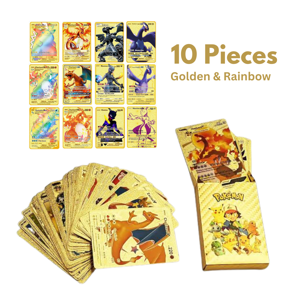 10Pcs Golden Pokemon Card & Rainbow Golden Card | Daraz.com.bd