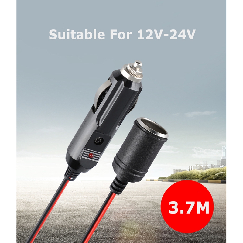 12V 24V 15A Heavy Duty Car Lighter Socket Male Female Extension Cord ...