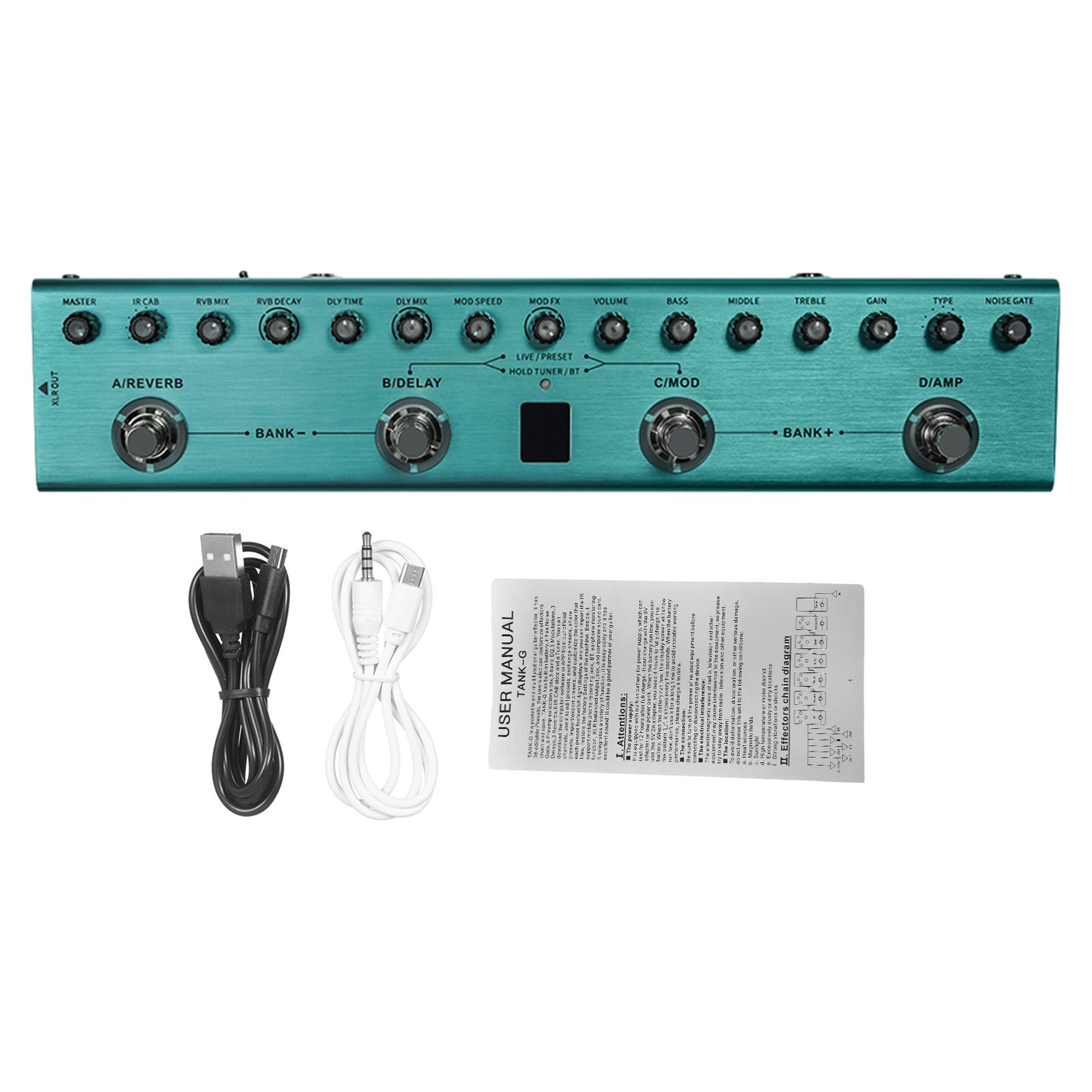 M-VAVE TANK-G Guitar Multi Effects Pedal 3 Band Equalizers XLR Balanced ...