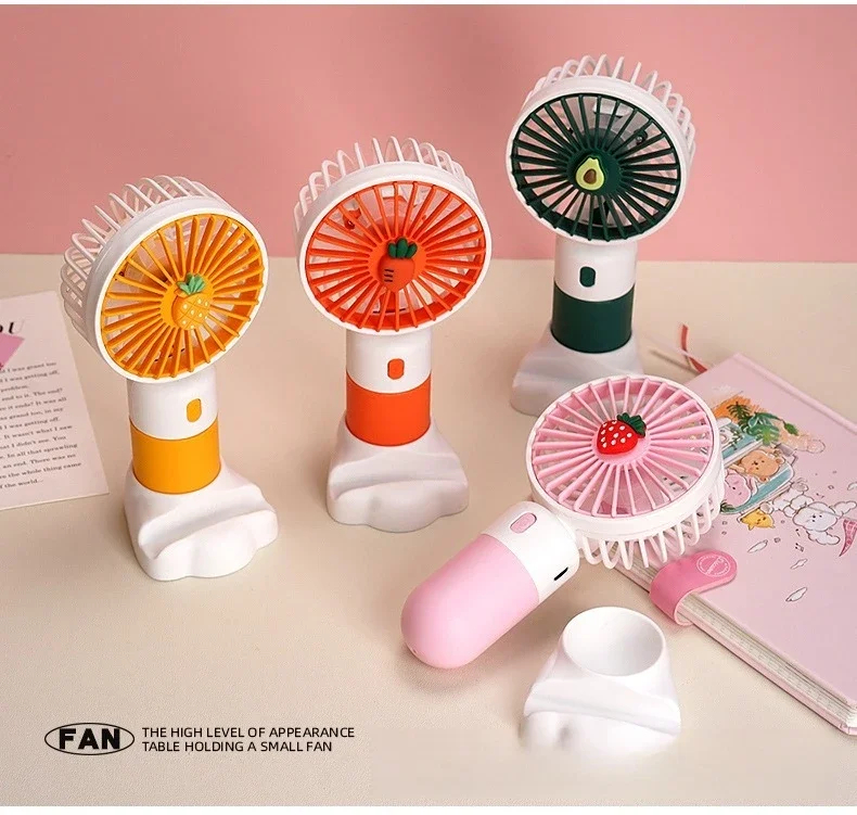 New USB Cartoon Fruit Mini Handheld Wind Power Fan With Portable Phone ...