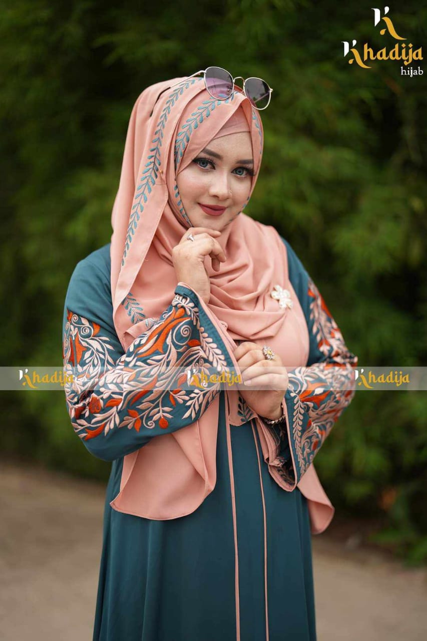 New Exclusive Trendy Sharika Borka With Embodary Hijab full set