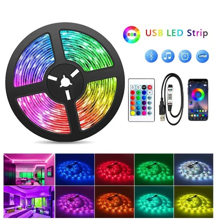 2 Meter LED Light String Computer Desk/Home Decor DIY Backlight 24 Key ...