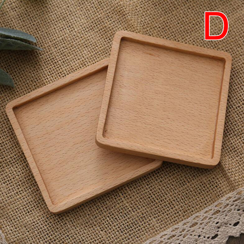 Natural Beech Wooden Coaster Drink Mat Cup Pad Round Square Heat ...