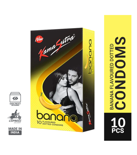 Kamasutra Condoms for Men - Banana Flavor Dotted Condom - 10pcs Pack (Made in India) | Daraz.com.bd