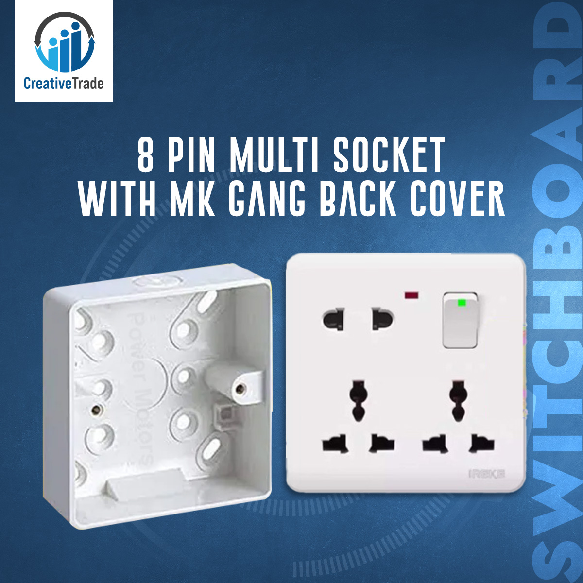 8 Pin Socket With Box Multi Function Universal Wall Socket | Daraz.com.bd