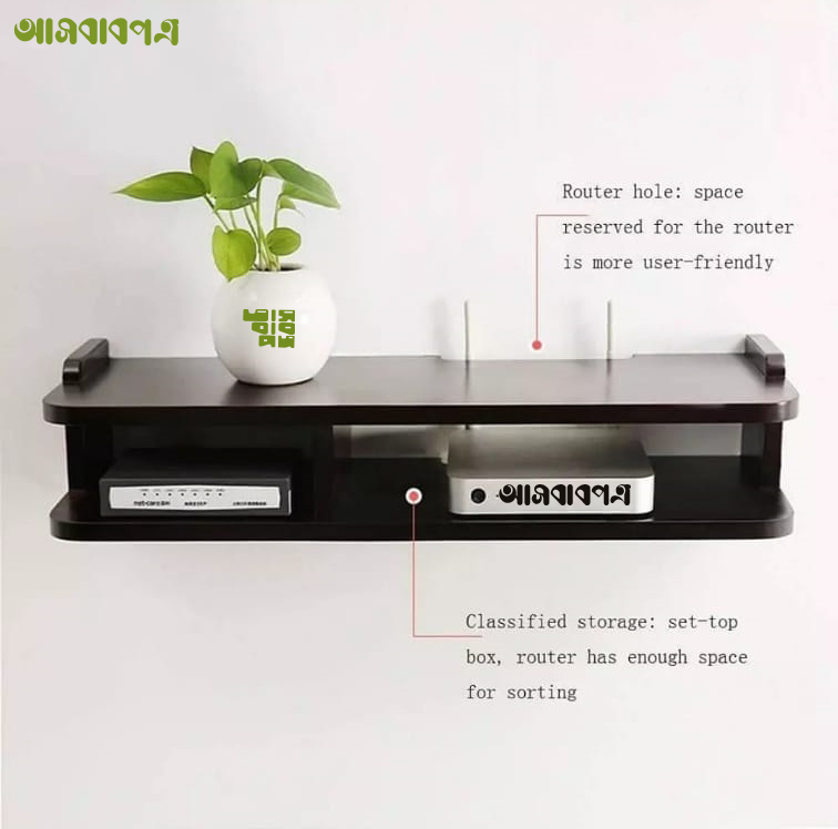 Router Shelf Wall Mounted Wifi Router shelf Height 08 Inch Width 24 ...