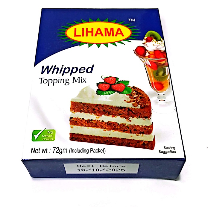 Lihama Whipped Topping Mix Vanilla - 72gm Pack Whipped Topping Mix ...