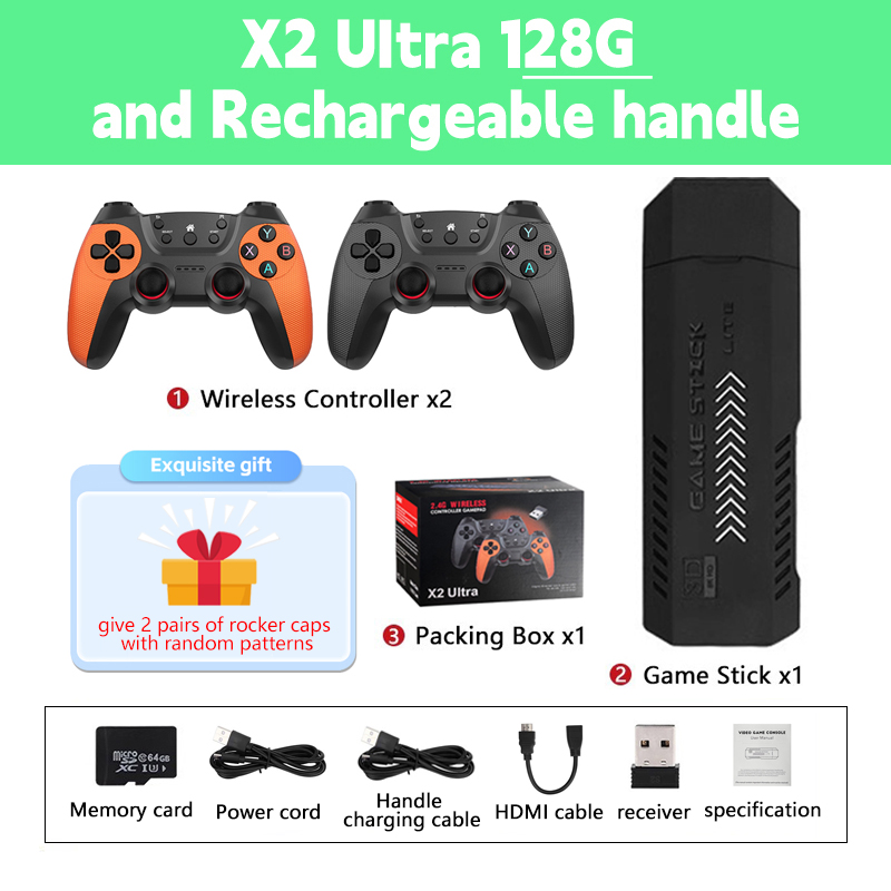 New X2 ultra Game Stick 4K 3D HD Retro Video Game Console Wireless ...