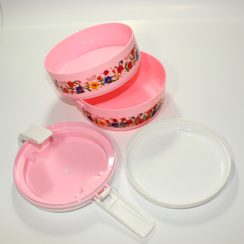 Double Layer Plastic Lunch Box - Multicolor