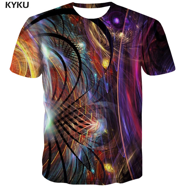 KYKU Abstract T shirt Men Psychedelic Funny T shirts Colorful Tshirts ...