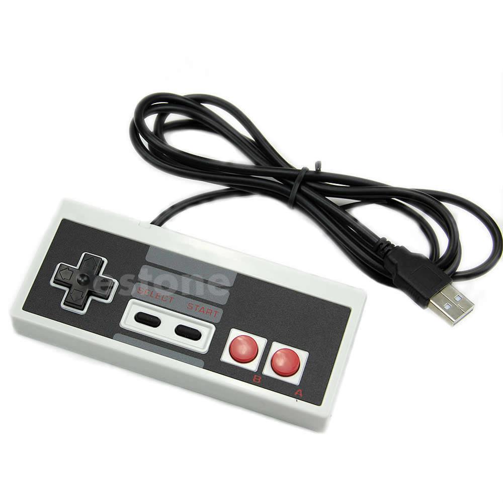 USB Gaming Controller Plug-Play Plastic Black+Gray for NES PC Windows ...