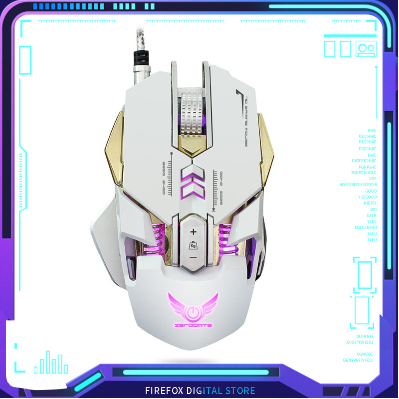 ZERODATE G9 Wired Mechanical Mouse Macro Definition Colorful Glow ...