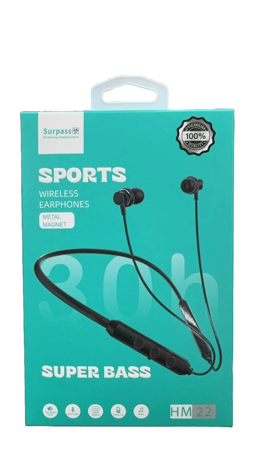 Surpass HM22 Sports Wireless Earphones 30 Hours Playtime - Headphone ...