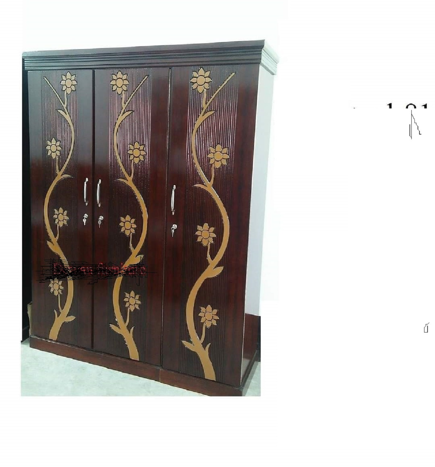 Almirah 3 palla malaysian process wood | Daraz.com.bd