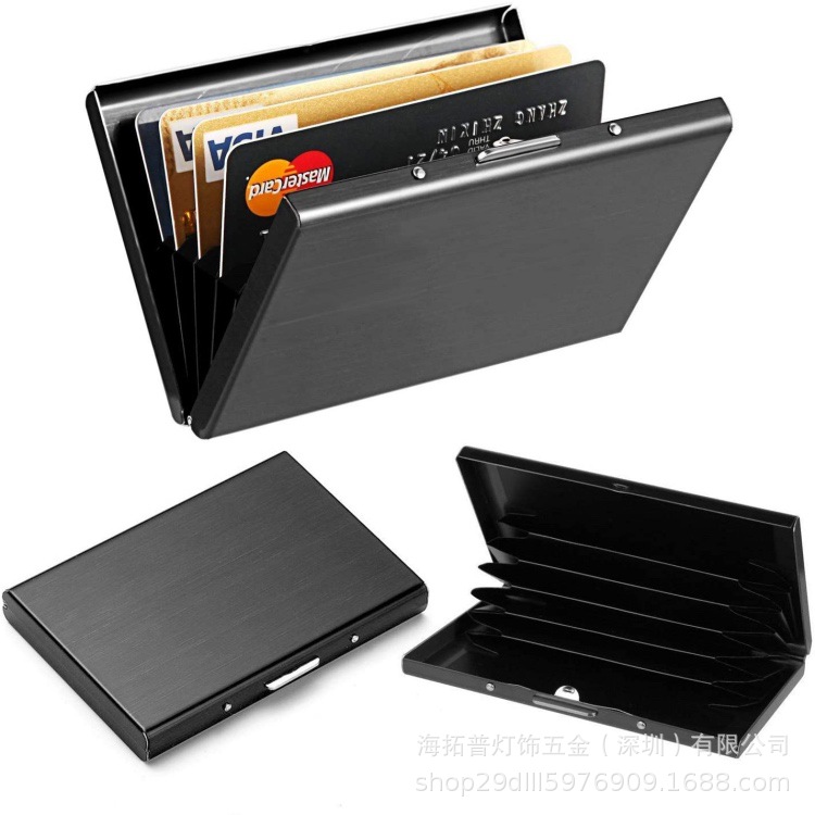 Anti Scan 6 Cards Large Capacity Aluminum Metal Credit or Debit card ...
