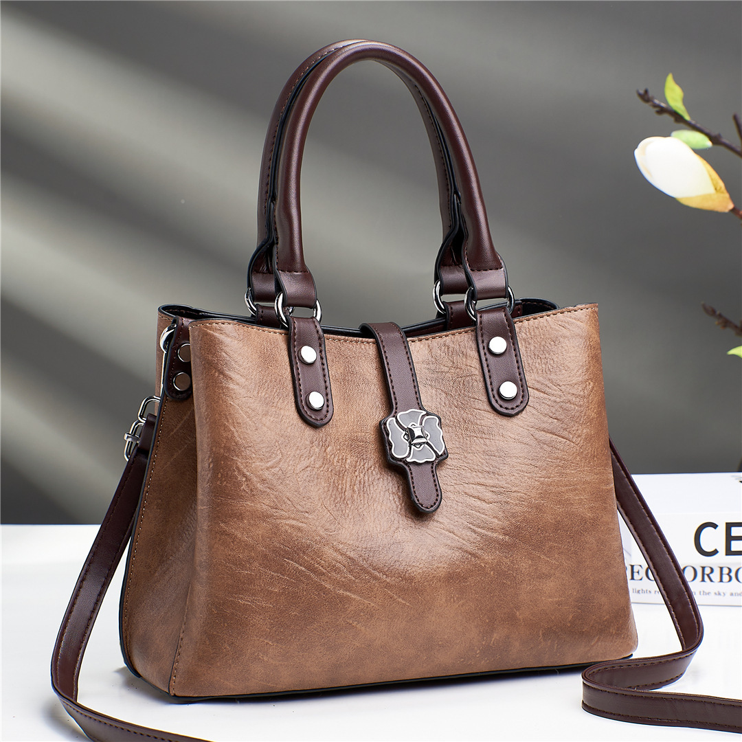 Genuine leather quality shoulder bag brand women's bag new retro ...