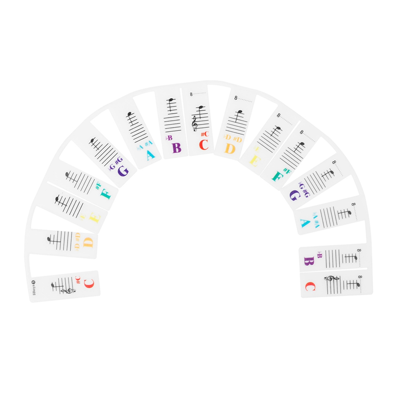 Piano Note Sticker Button Strip Silicone Color Universal Detachable ...