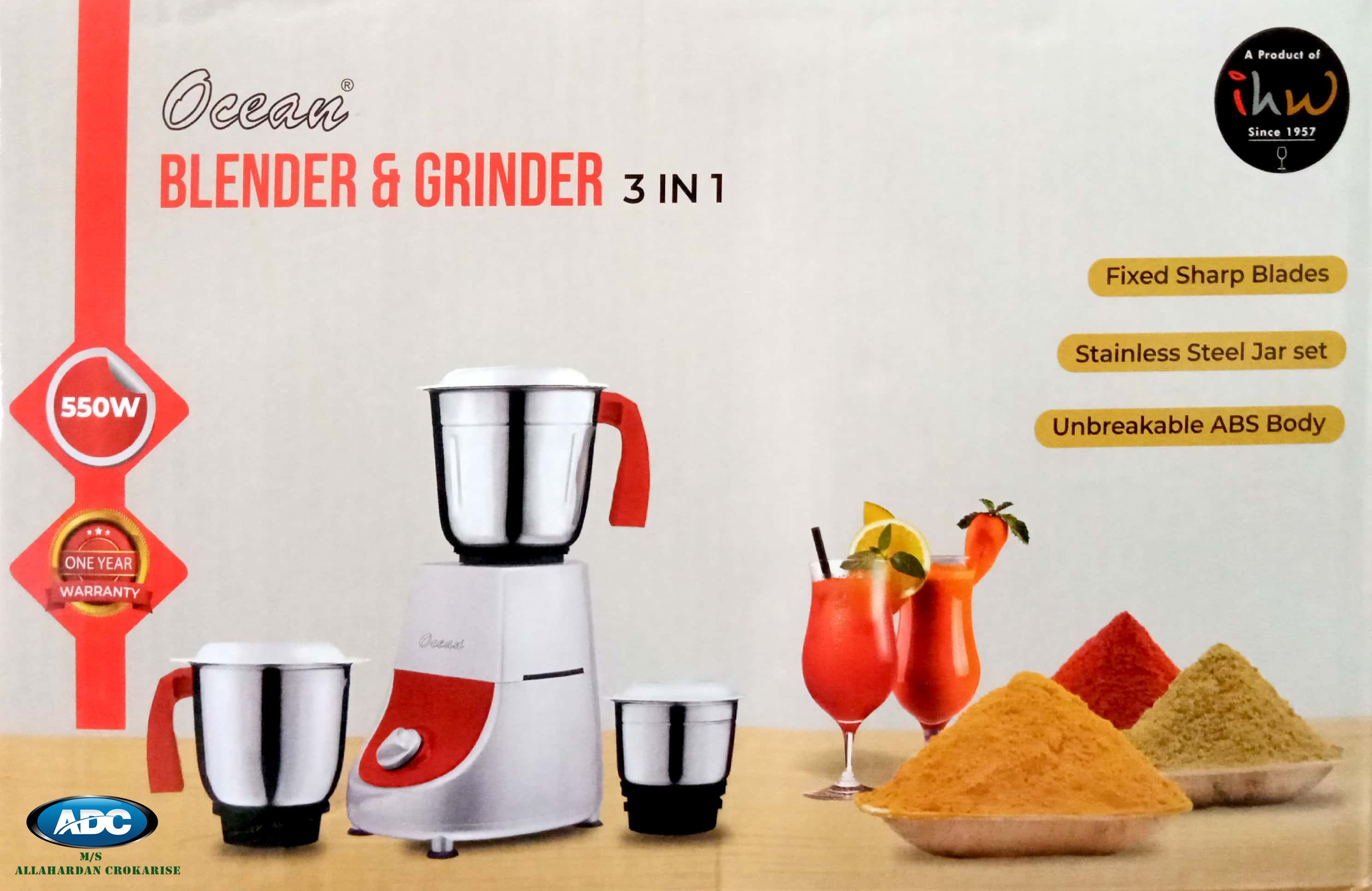 Ocean Blender 3 In 1 (550w) Joy Plus | Daraz.com.bd