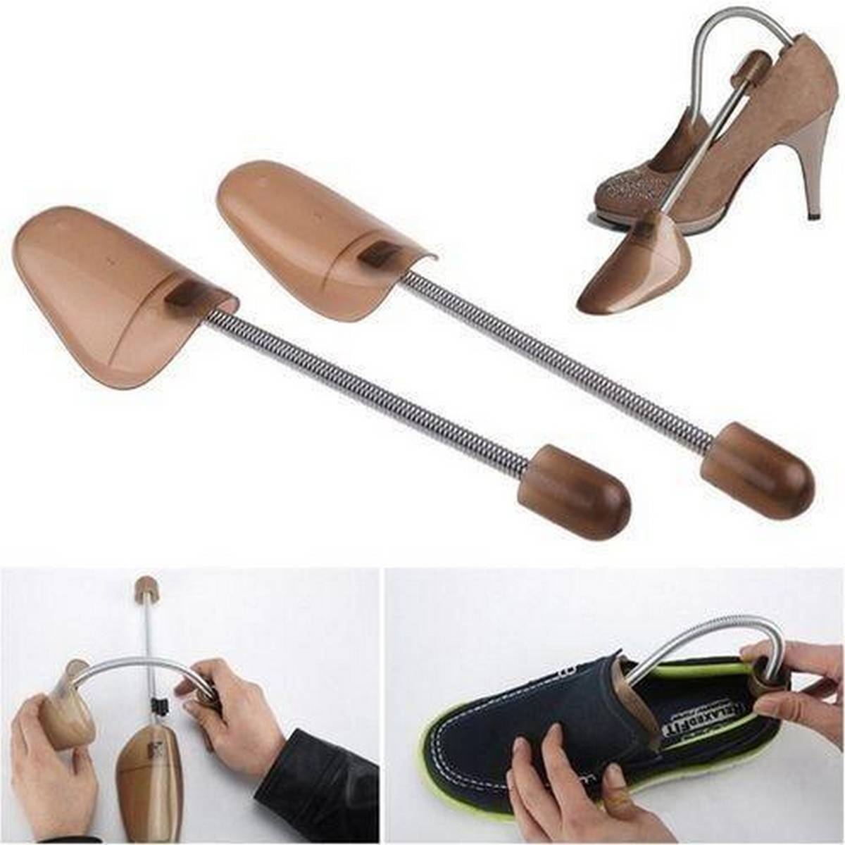 2 PCS Plastic Shoe Tree With Tension Spring | Daraz.com.bd