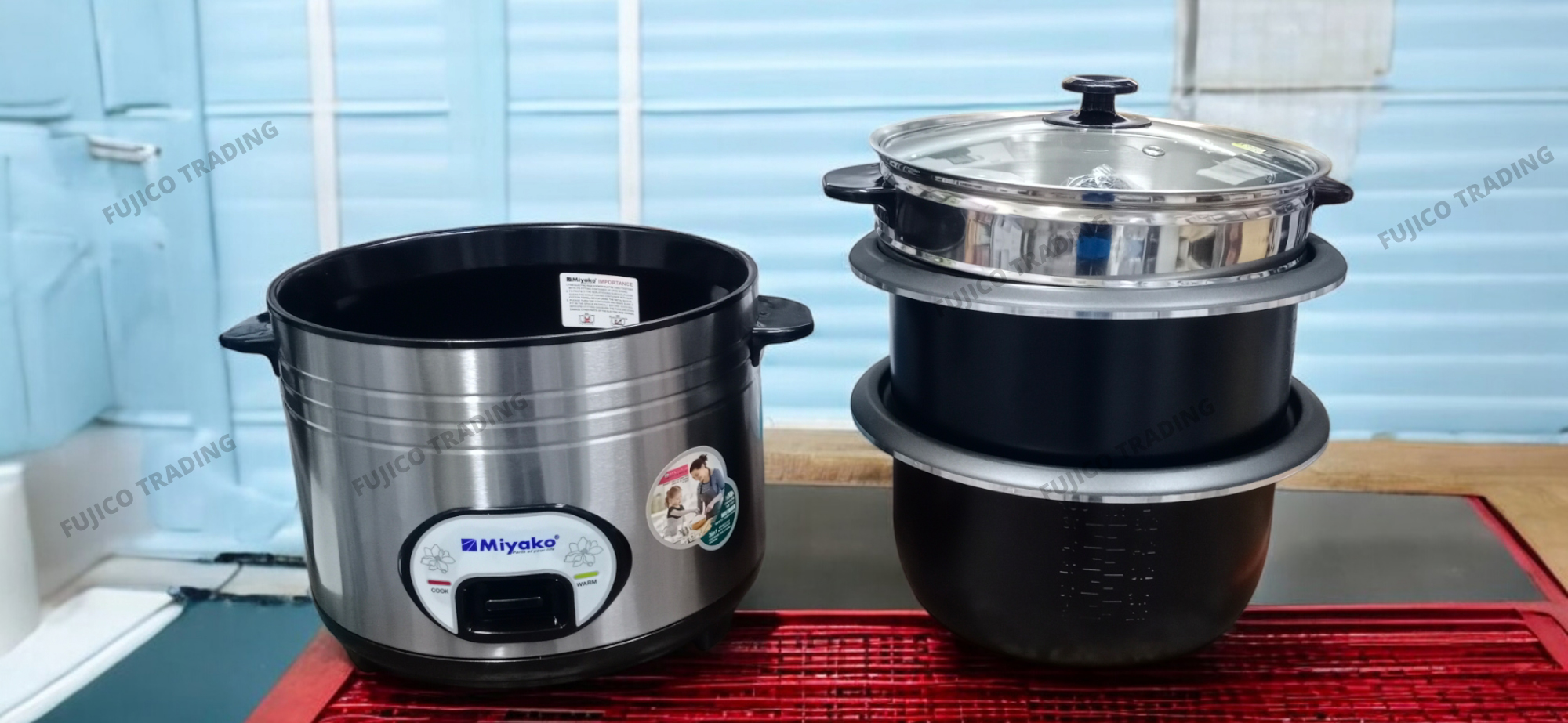Miyako 2.8 LTR (3 in 1) Double Pot Electric Rice Cooker ASL-1280 - KND - SS