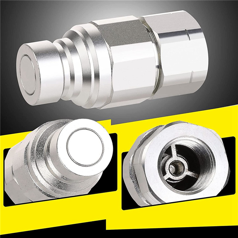 1/2Inch NPT Hydraulic Coupler Skid Steer Flat Face Quick Connect ...