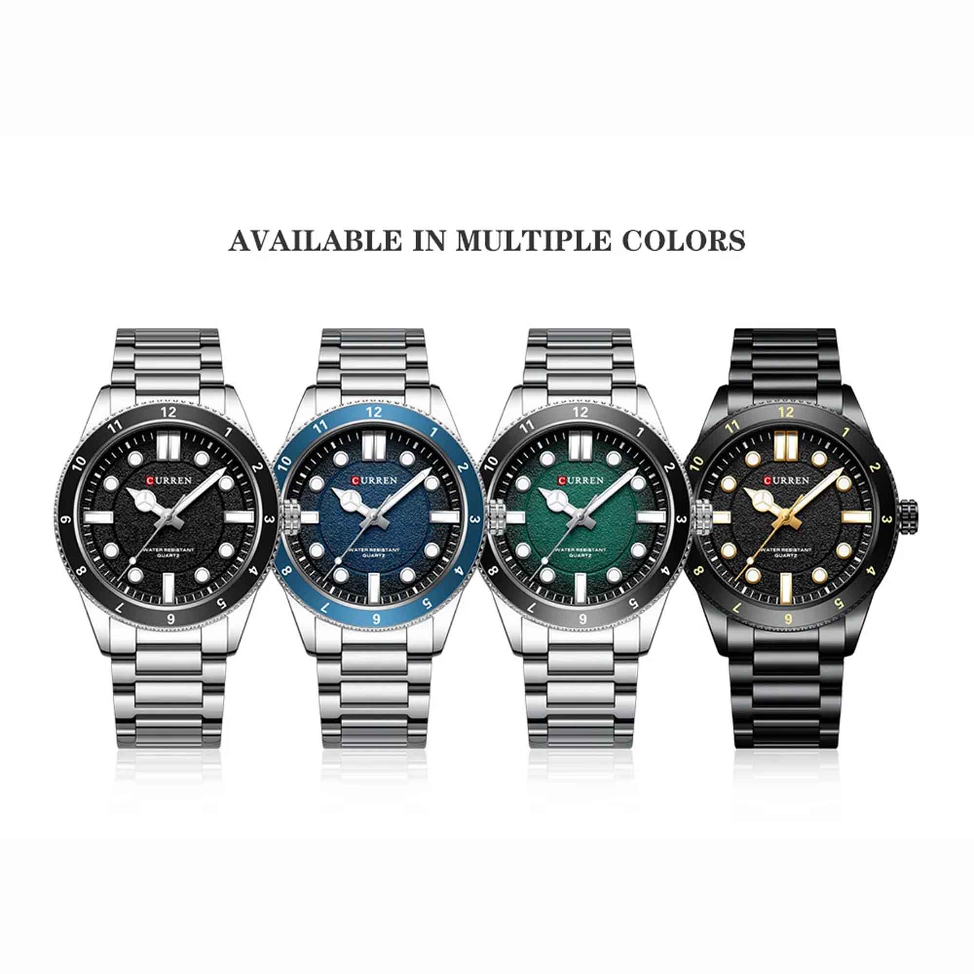 CURREN 8450 Luminous Hands Stainless Steel Strap Quartz Watch For Men ...