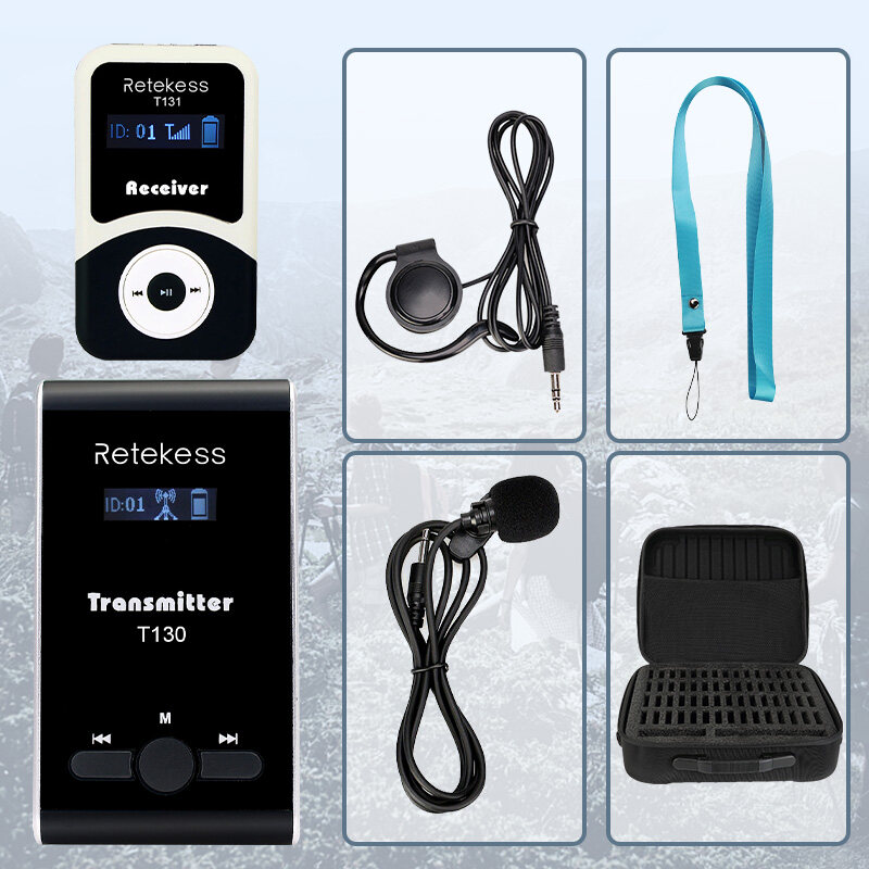 Retekess T130 Tour Guide System Wireless, Interpreter Device Portable ...